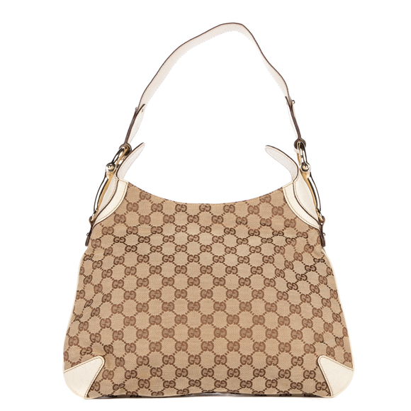 Gucci | Bags | Gucci Creole Hobo In Beigebrownivory Monogrammed Canvas ...